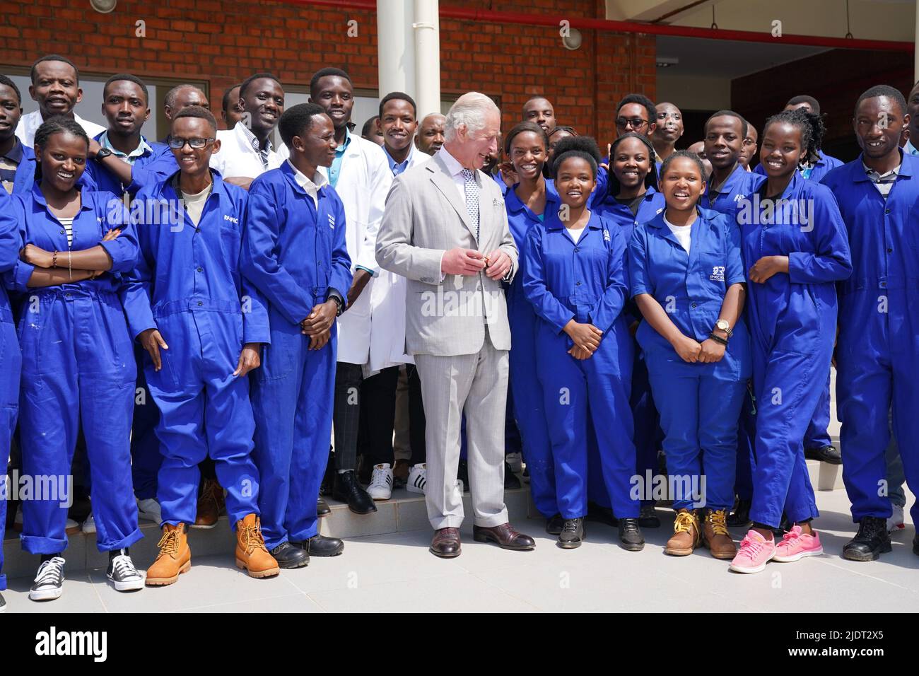 The Prince of Wales with students during a visit to the Integrated ...