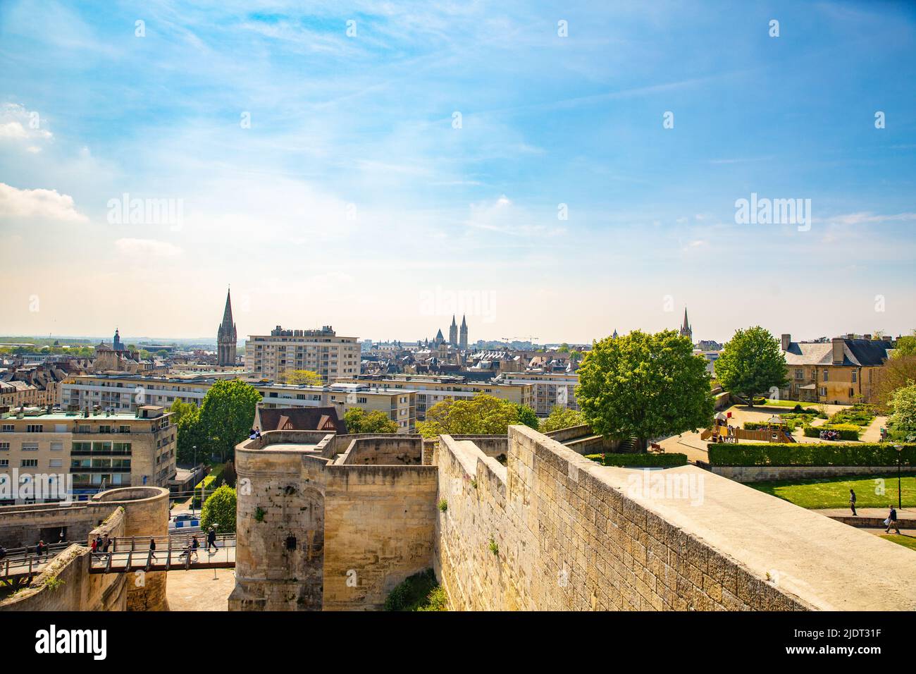 Caen medieval castle fortification in Normandy, France Stock Photo - Alamy