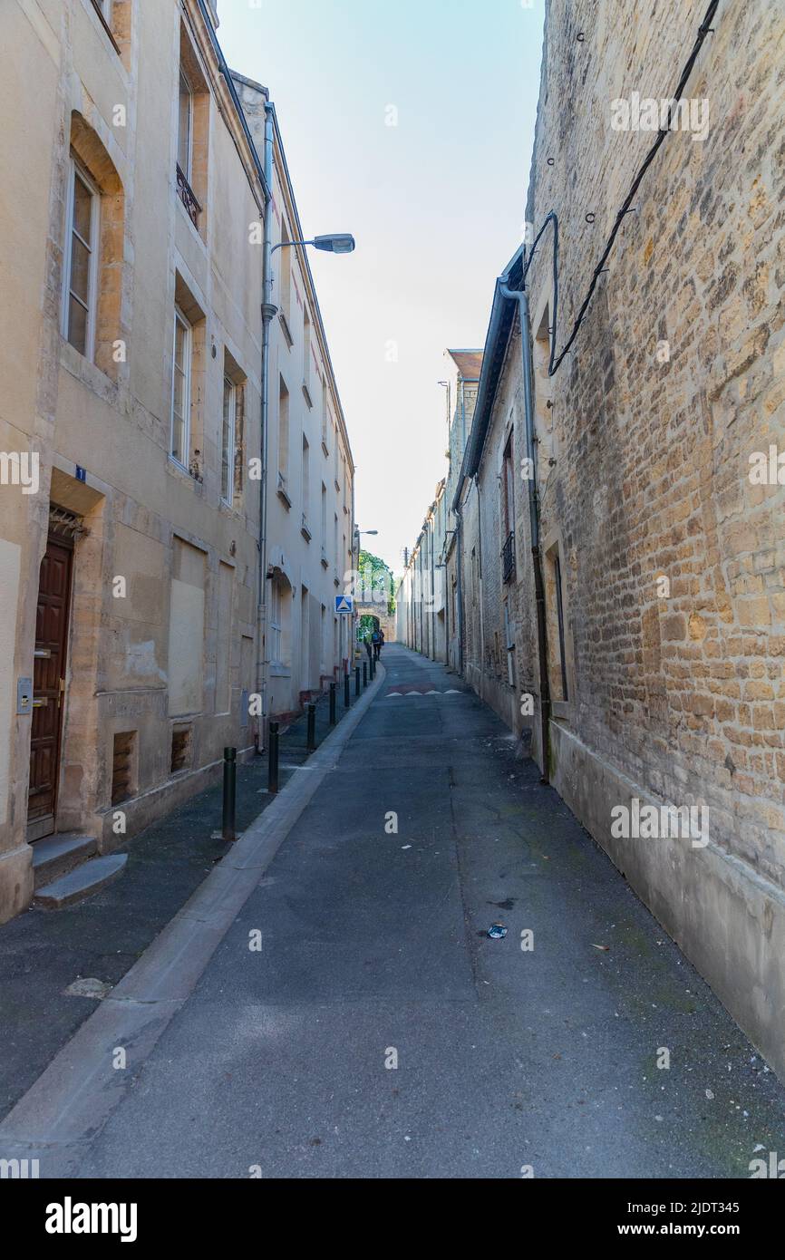 Old buildings and narrow street in Caen, Normandy, France Stock Photo ...