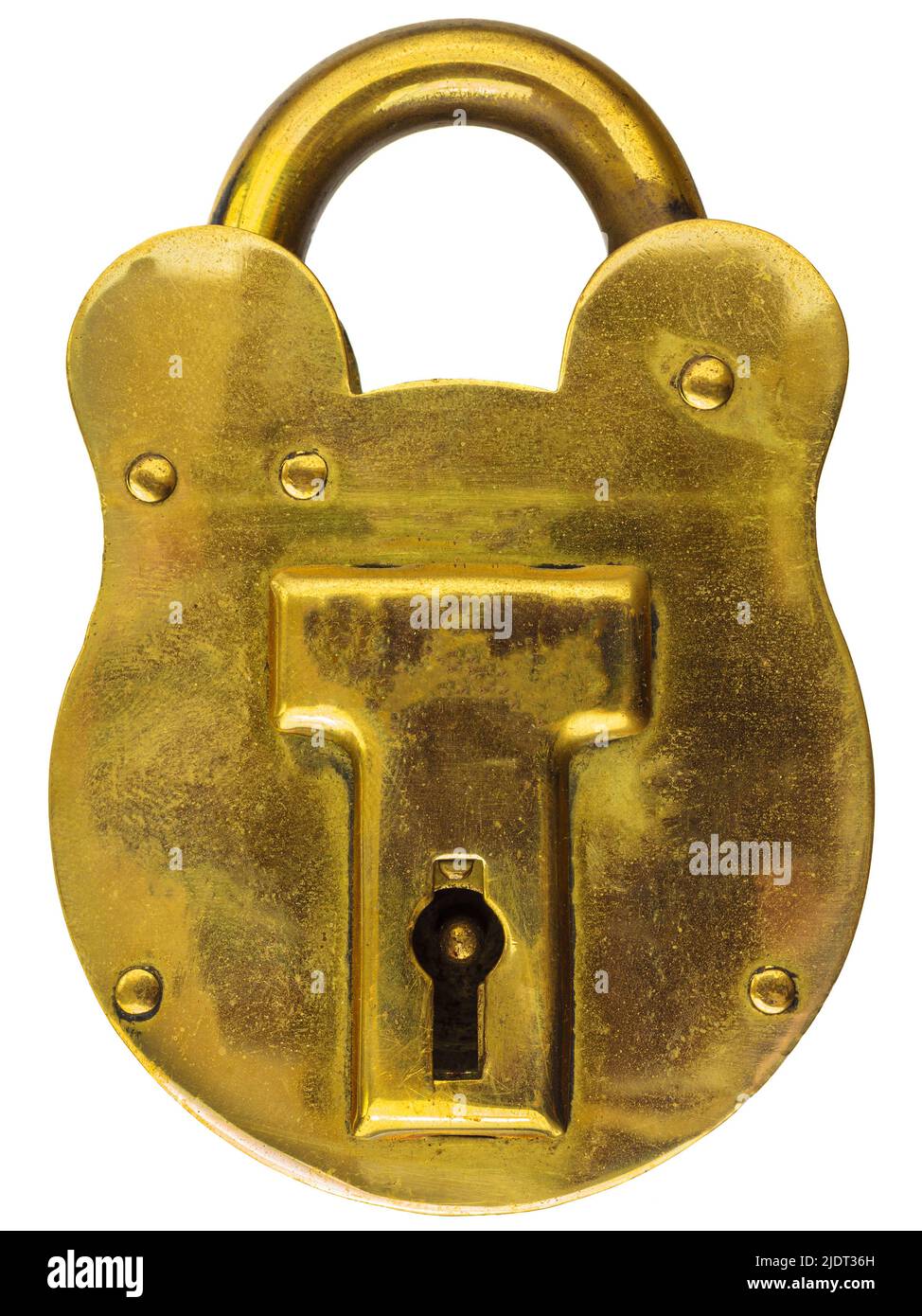 Antique brass padlock isolated on a white background Stock Photo - Alamy