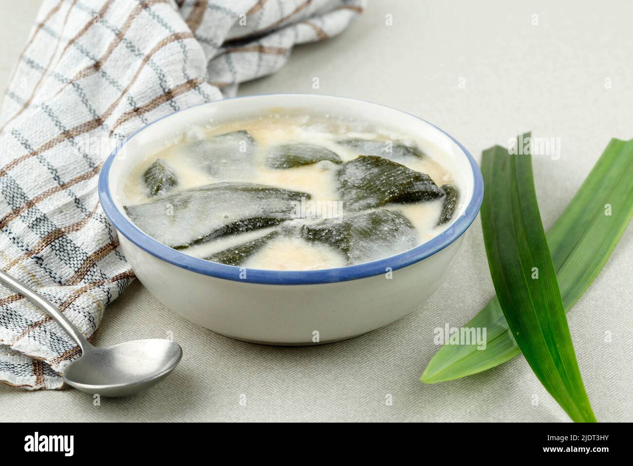 Es Cincau Hijau or Green Grass Jelly Cincau Ijo, Indonesian Dessert ...