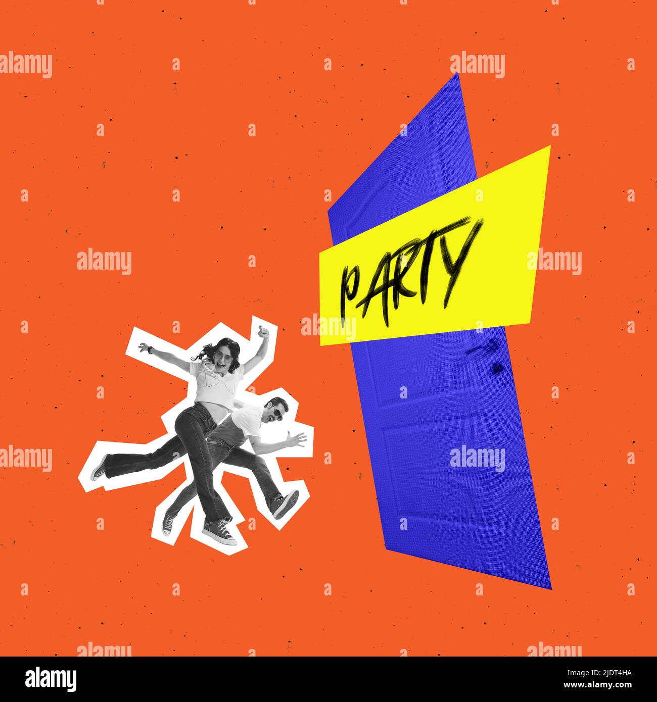 Contemporary art collage. Creative colorful design. Cheerful and ...