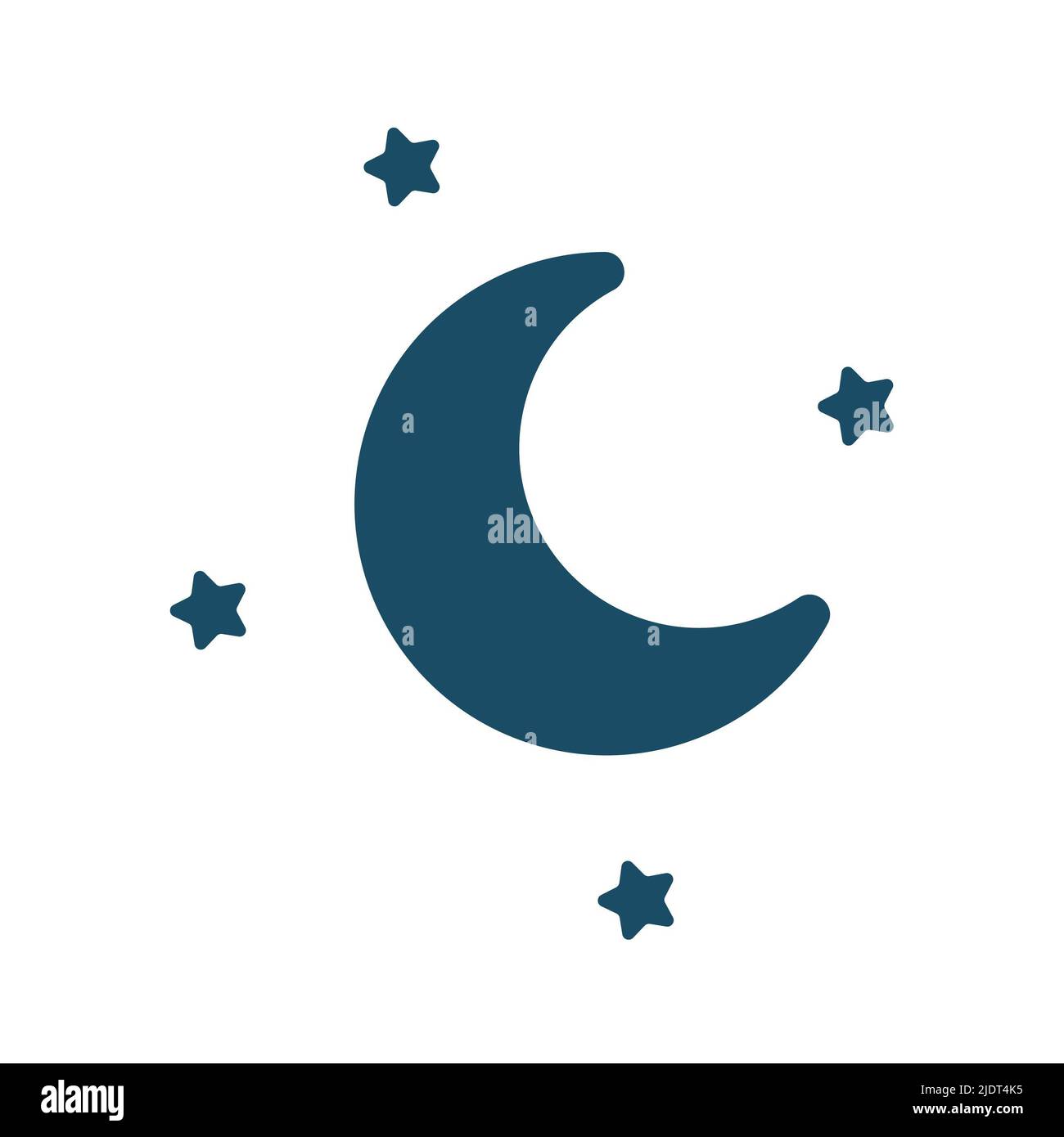 Half Moon Cartoon Blue