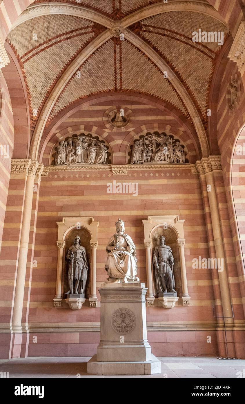 Nice full view of a statue of King Rudolf I of Habsburg in the narthex ...