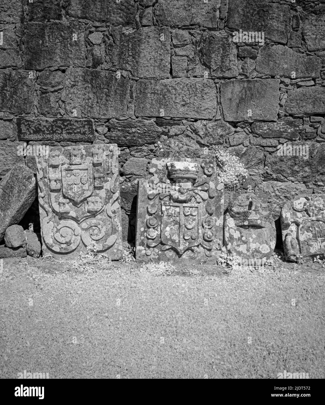 Medieval heraldry stones from a nirthern portuguese castle Stock Photo ...