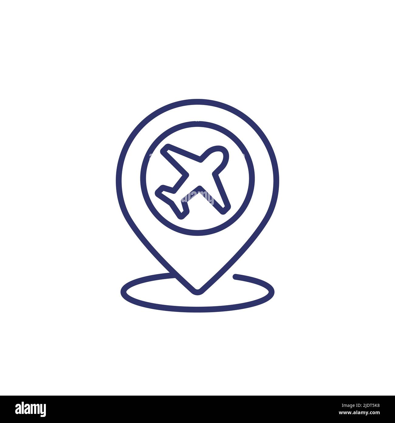 airplane and pin marker line icon Stock Vector Image & Art - Alamy