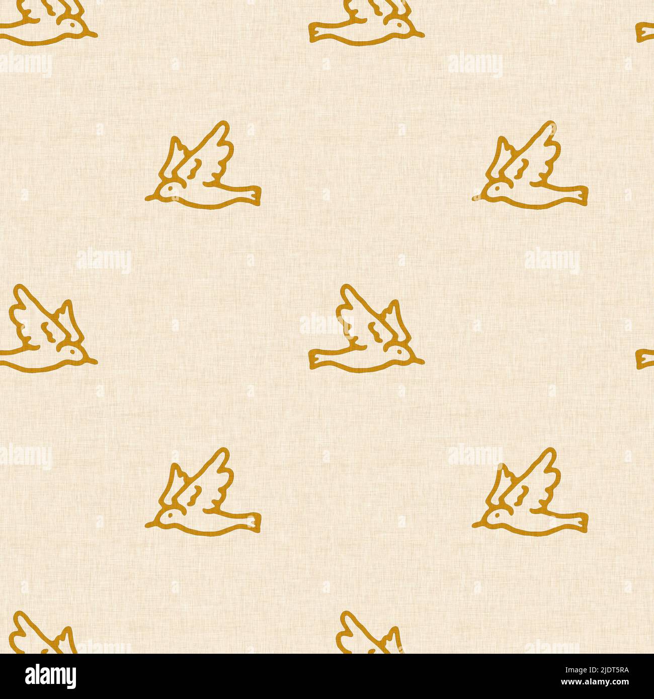 Gender neutral bird in sky seamless raster background. Simple whimsical ...