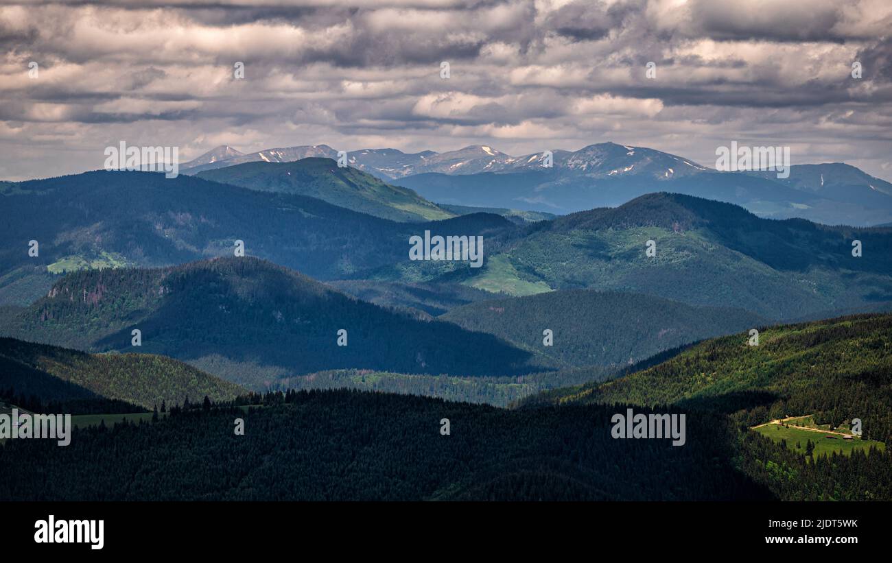 Mount Hoverla, Chornohora range, the highest peak in Ukraine seen from ...