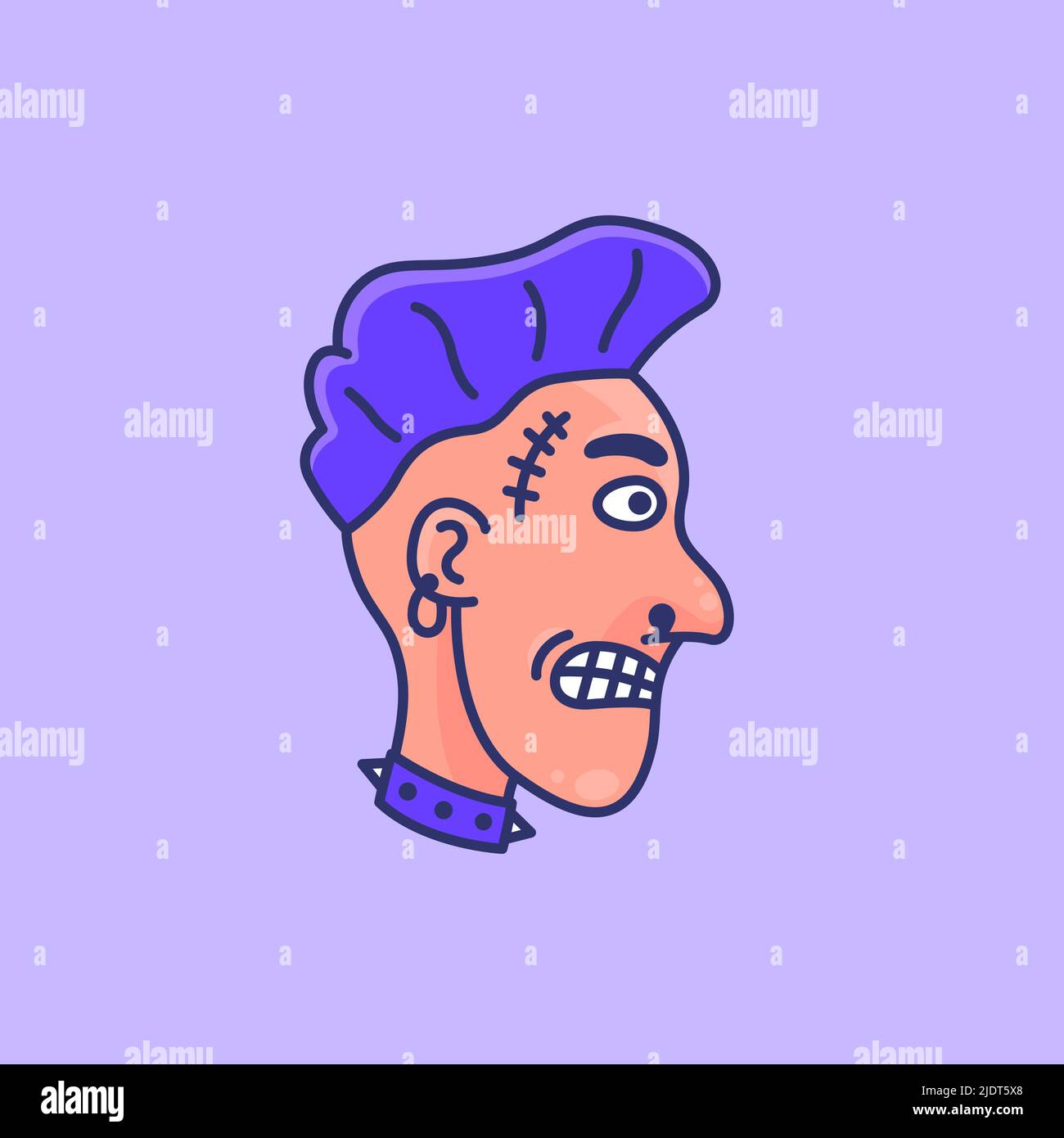 punk head vector sticker design Stock Vector Image & Art - Alamy