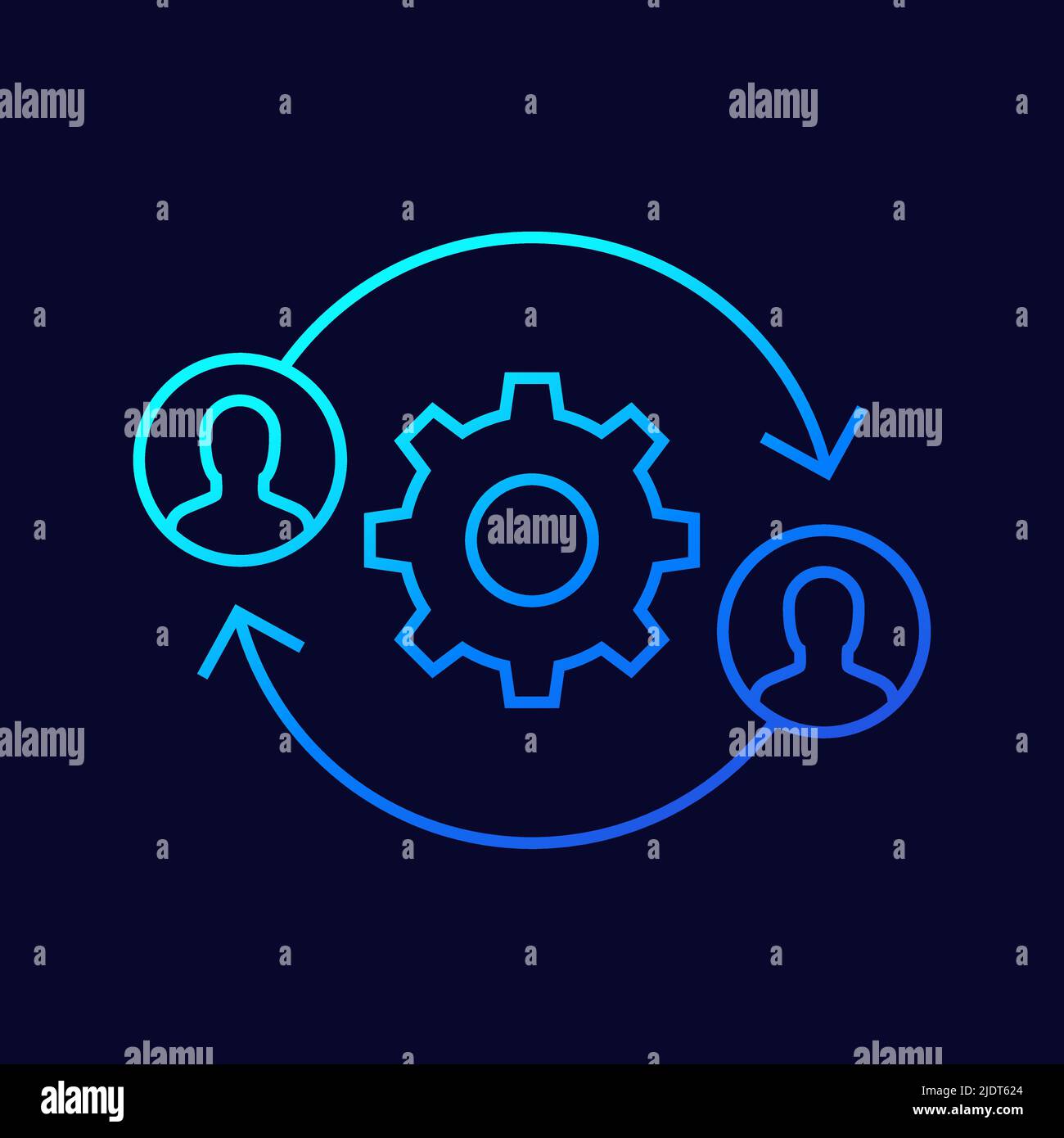 Staff rotation, optimization line vector icon Stock Vector Image & Art ...