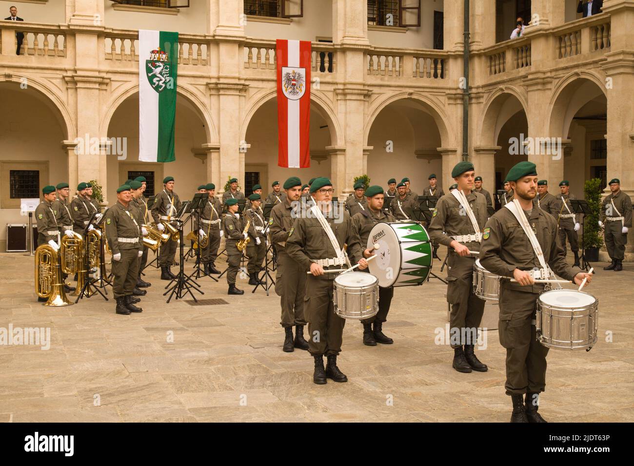 Austria, Styria, Graz, Landhaus, courtyard, military band Stock Photo ...