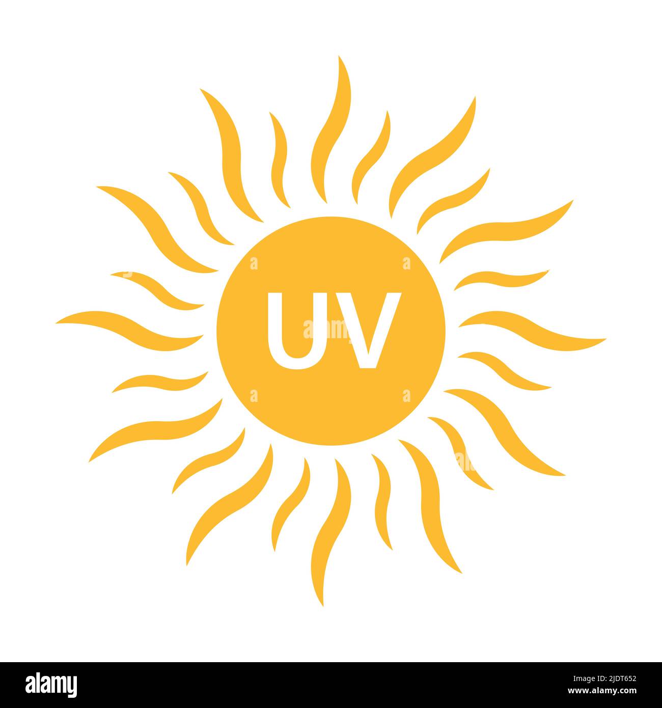 UV radiation icon vector solar ultraviolet light symbol for graphic ...