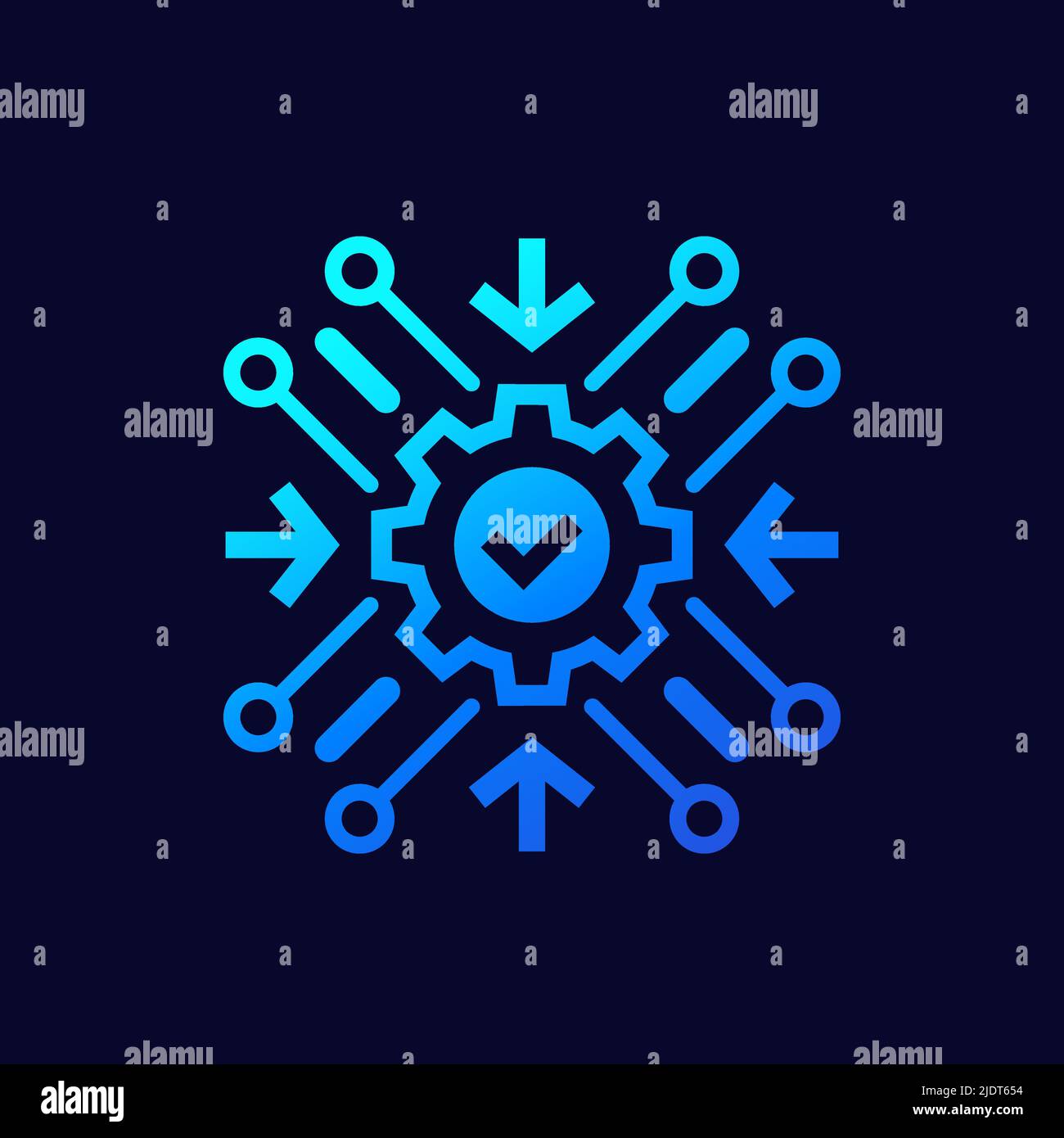 Integration process icon with a gear, vector Stock Vector Image & Art ...