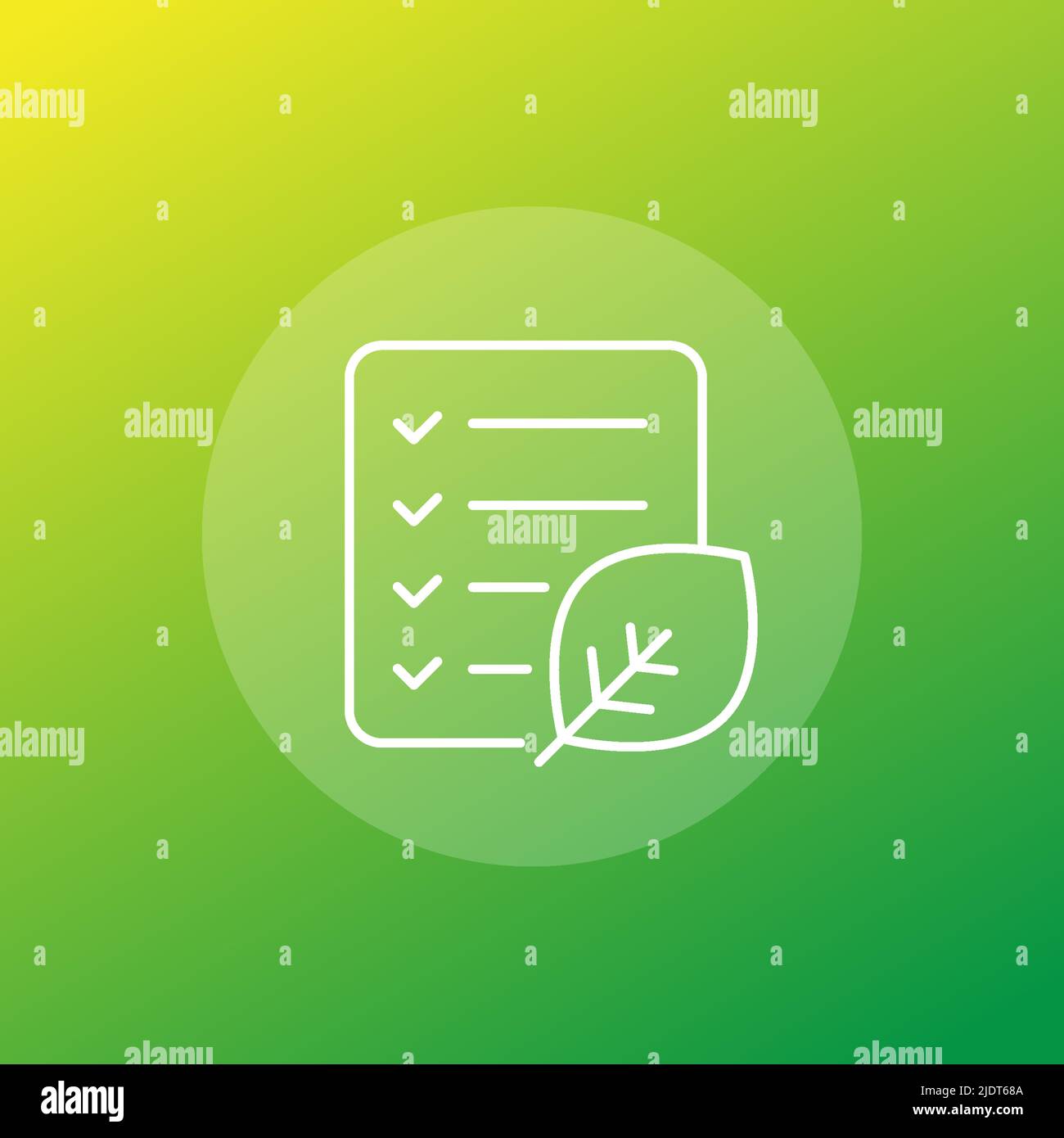 eco friendly line icon with a checklist, vector Stock Vector Image ...