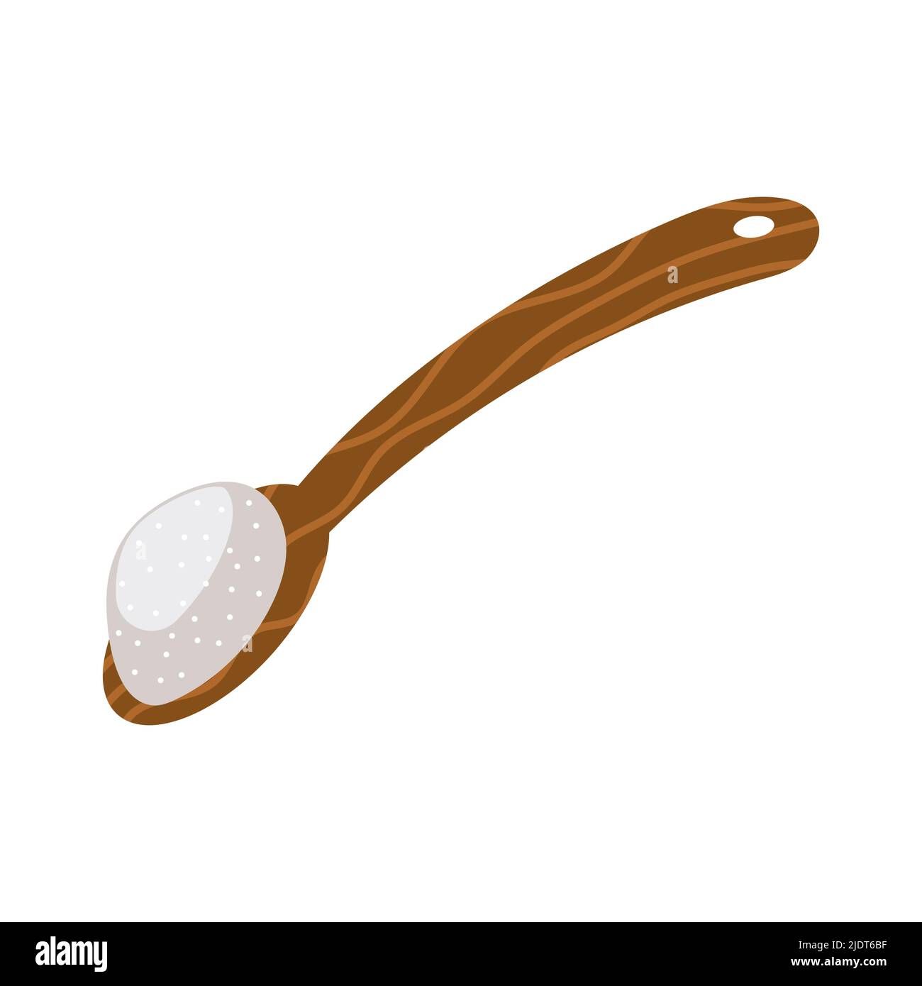 Wooden spoon with white sugar vector illustration food icon isolated ...