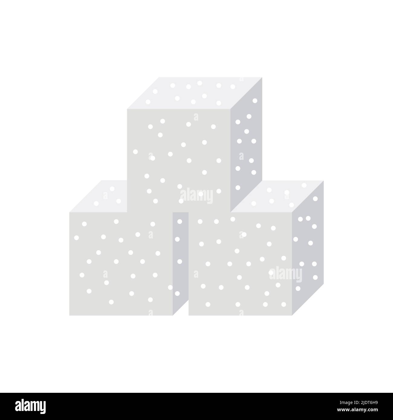 White sugar cube food vector icon illustration. Sweet square diet ...