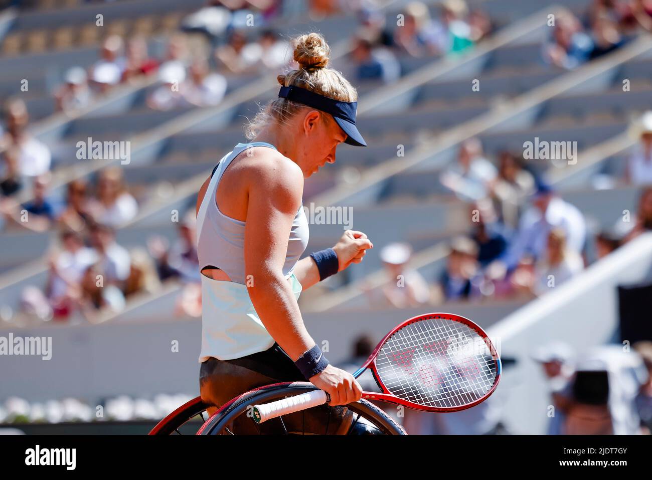 Wheelchair tennis player Diede De Groot (NED) is in action at the 2022 ...