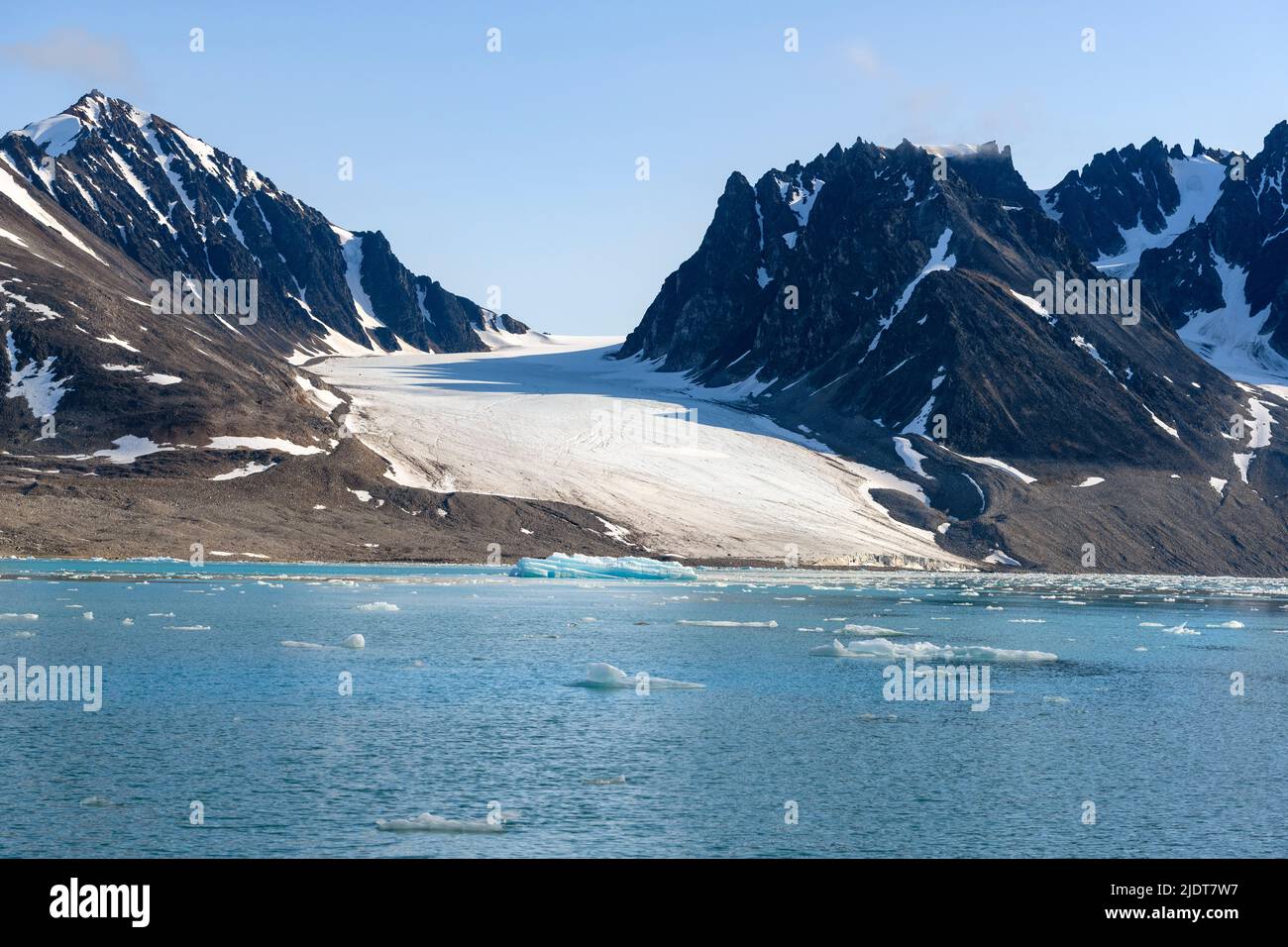 Gravenes Glacier in Magdalene Fjord, Spitsbergen (Svalbard, Norway) in ...