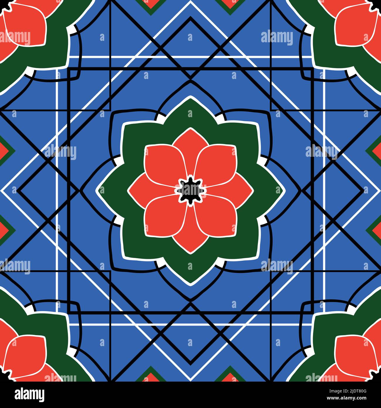 Blue flower mosaic mandala Stock Vector Images - Alamy