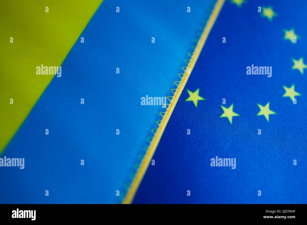 Flag of Ukraine and European Union together. Ukraine EU membership ...