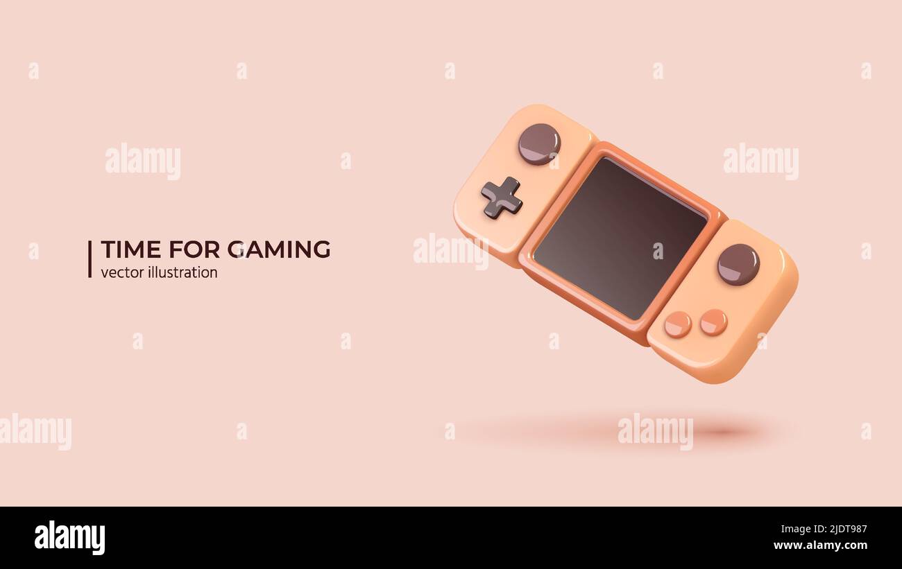 Realistic 3d design of Game console floating in the air in cartoon ...