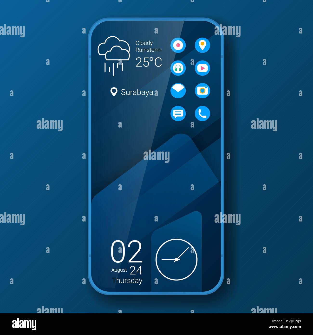 blue elegant home screen realistic Stock Vector Image & Art - Alamy