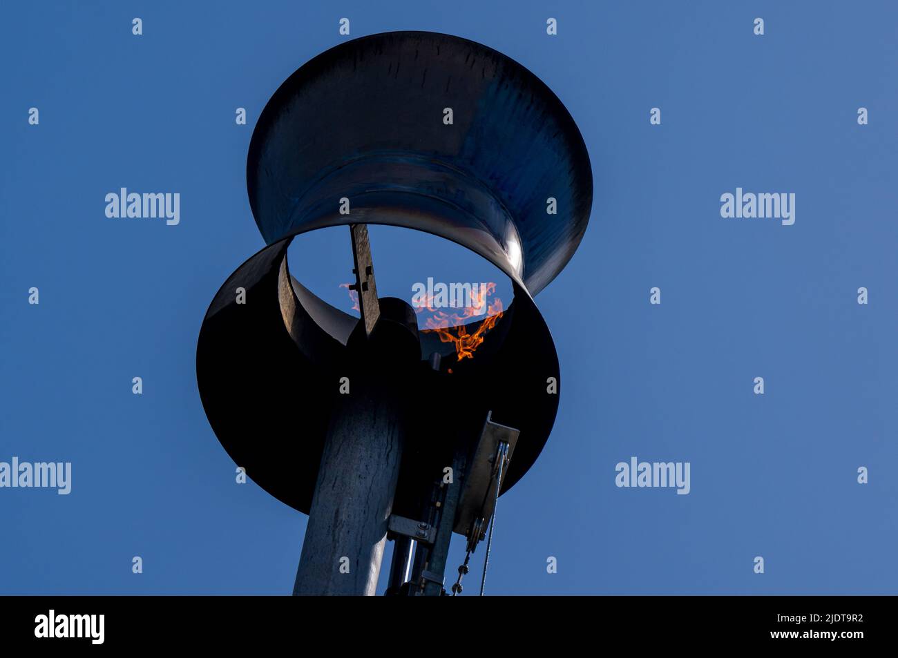 23 June 2022, Bavaria, Wolfersberg: Gas is flared at the Wolfersberg ...