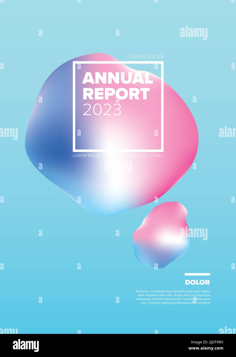 Vector abstract annual report cover template with sample text and ...