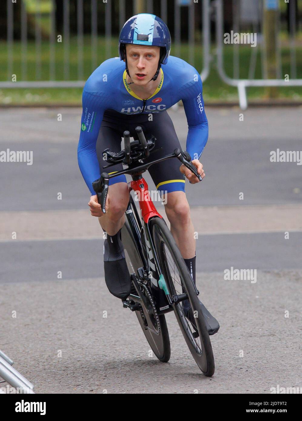 Jacob Avery in action in the men's Under 23's time trial during the ...