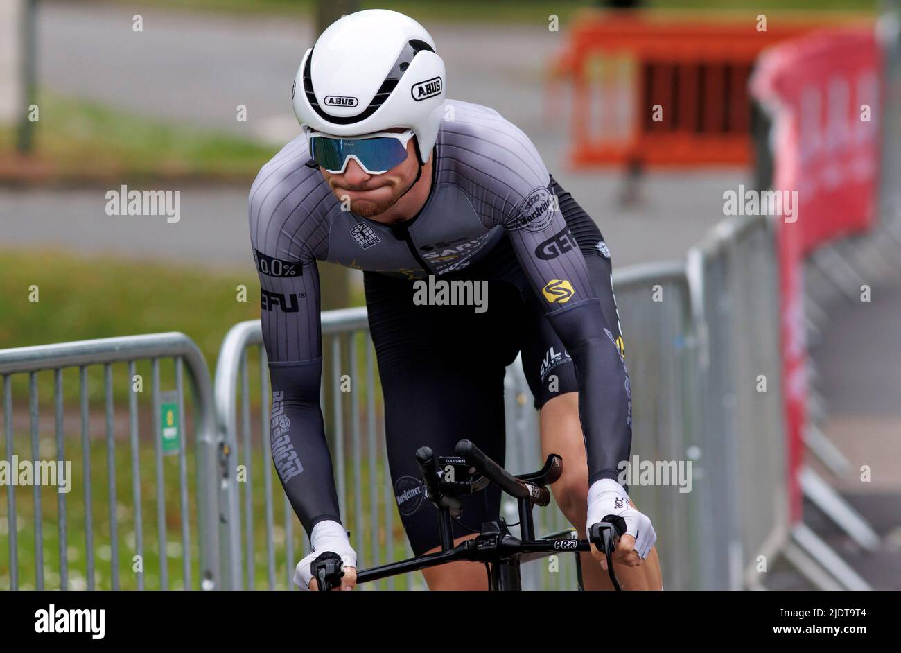 Ewan Mackie in action in the men's Under 23's time trial during the ...