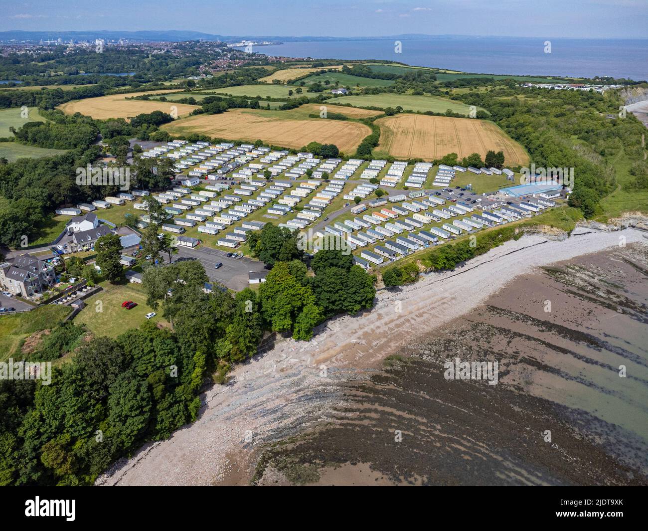 Aerial views of St Mary's Well Bay Stock Photo - Alamy