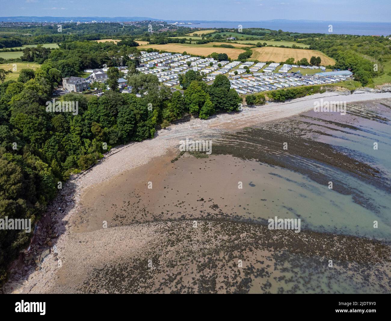 Aerial views of St Mary's Well Bay Stock Photo - Alamy