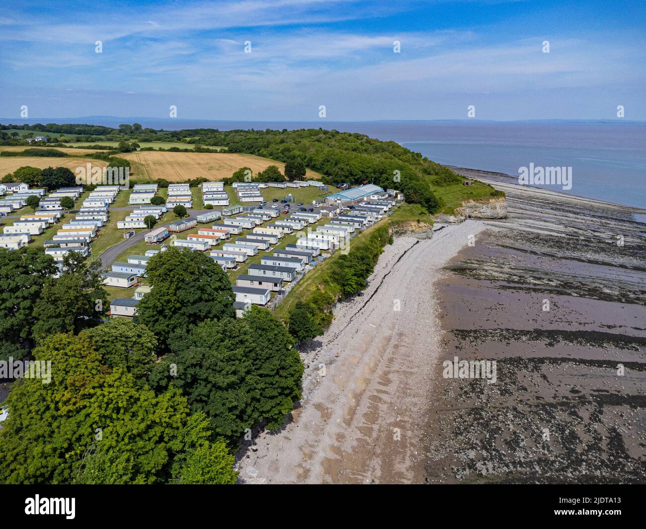 Aerial views of St Mary's Well Bay Stock Photo - Alamy