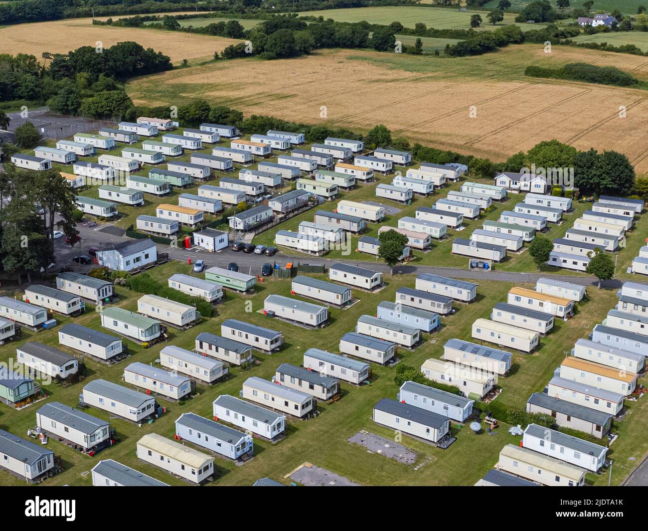 Aerial views of St Mary's Well Bay Stock Photo - Alamy