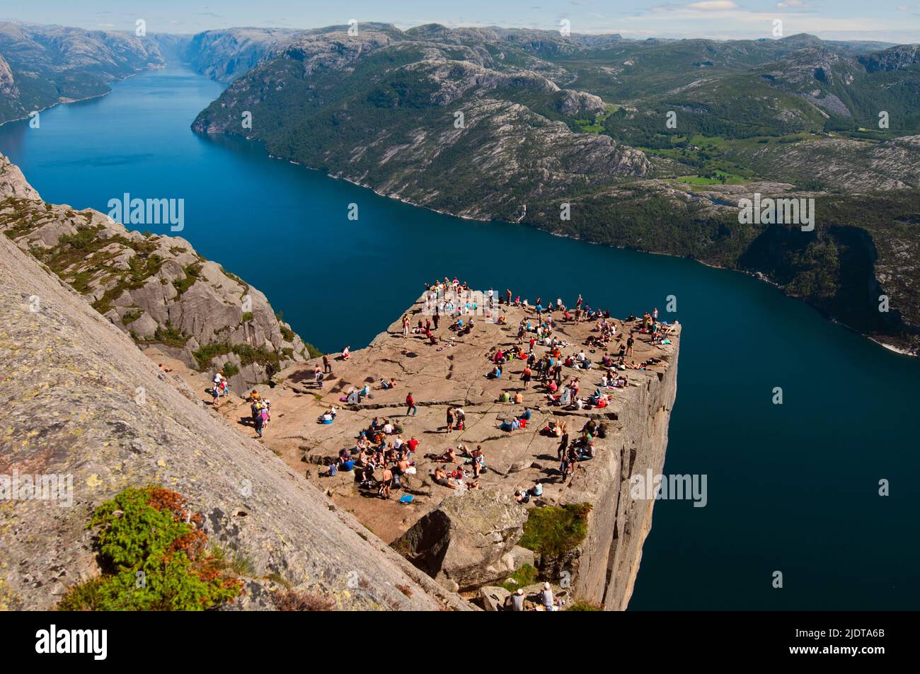 The world famous Pulpit Rock at Lysefjorden, Rogaland county, south ...