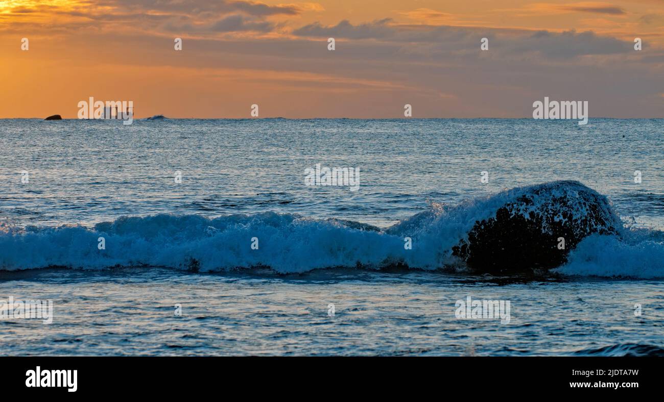 Boat in the horizon at Lista, south-western Norway Stock Photo - Alamy