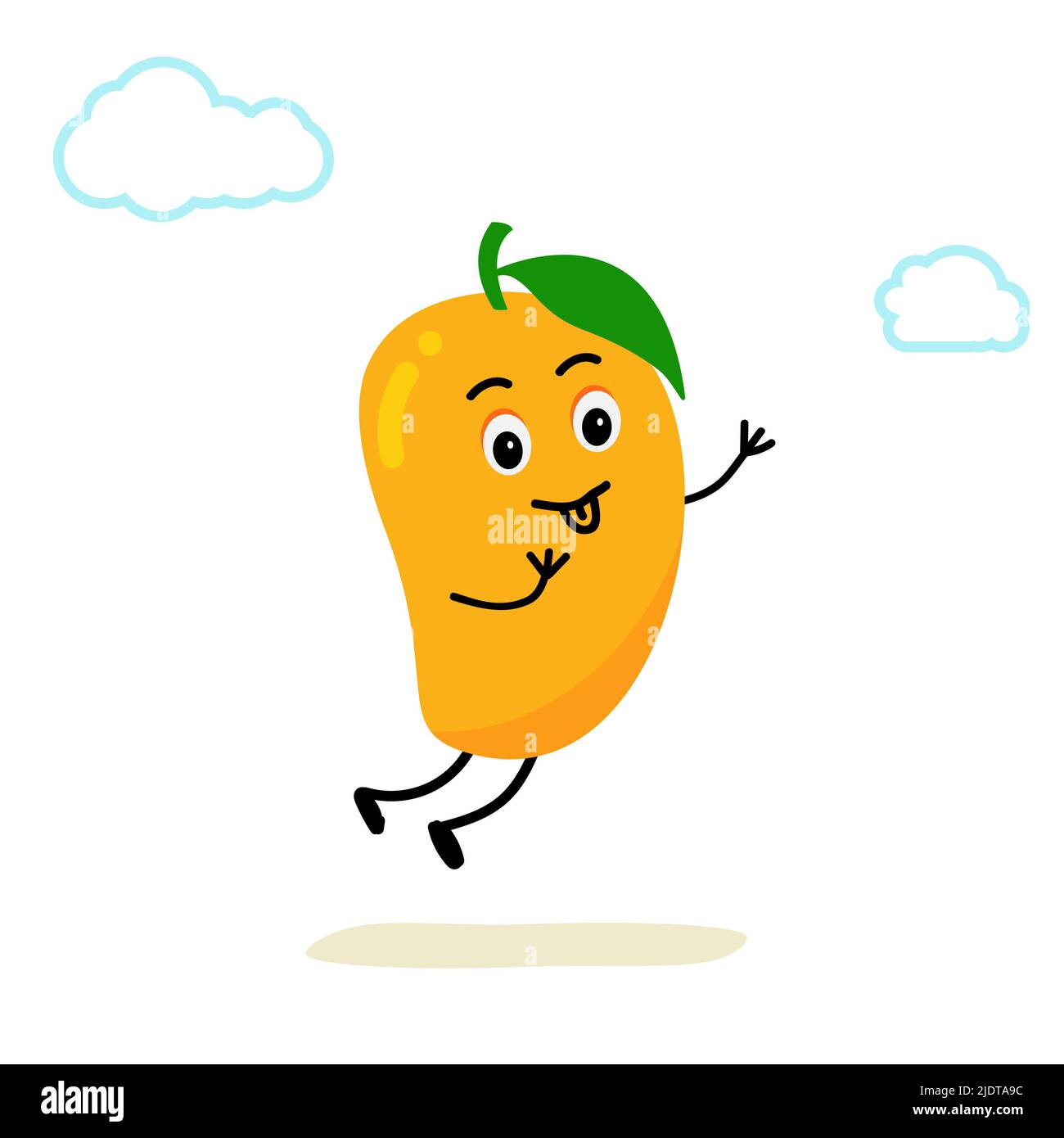 character mango, fruit. Cute and funny comic style. Flat cartoon vector ...