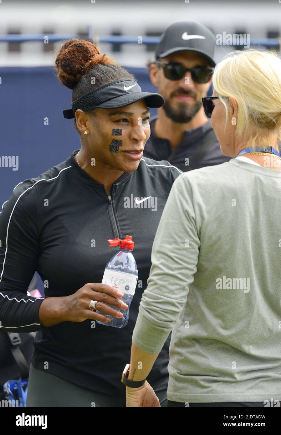Serena Williams (USA) with Renae Stubbs (Australian WTA coach) on the ...