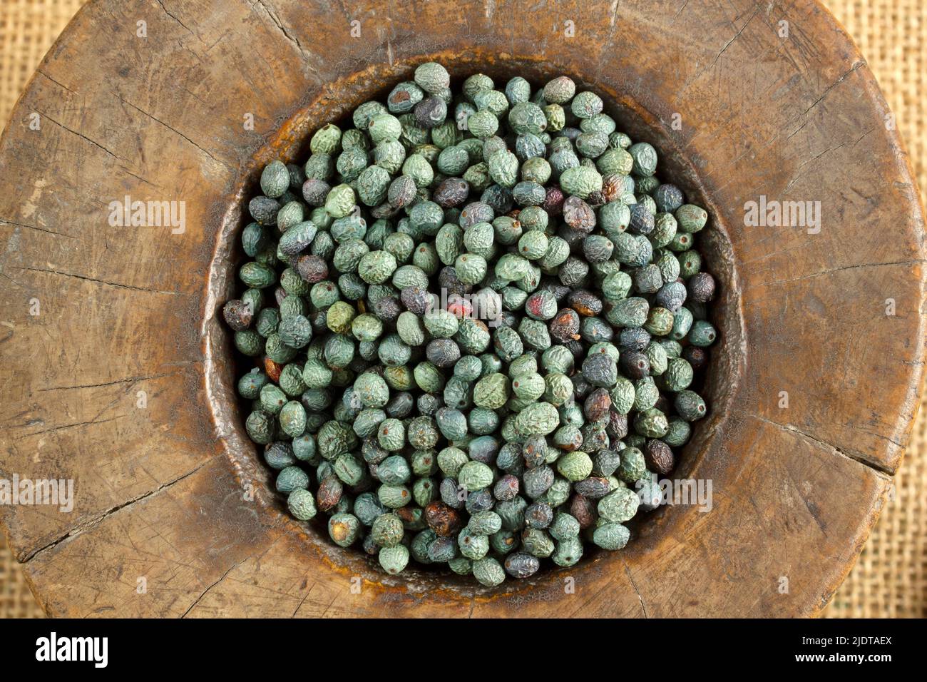 Fruits of Terebinth, Pistacia terebinthus. Antique mortar Stock Photo ...