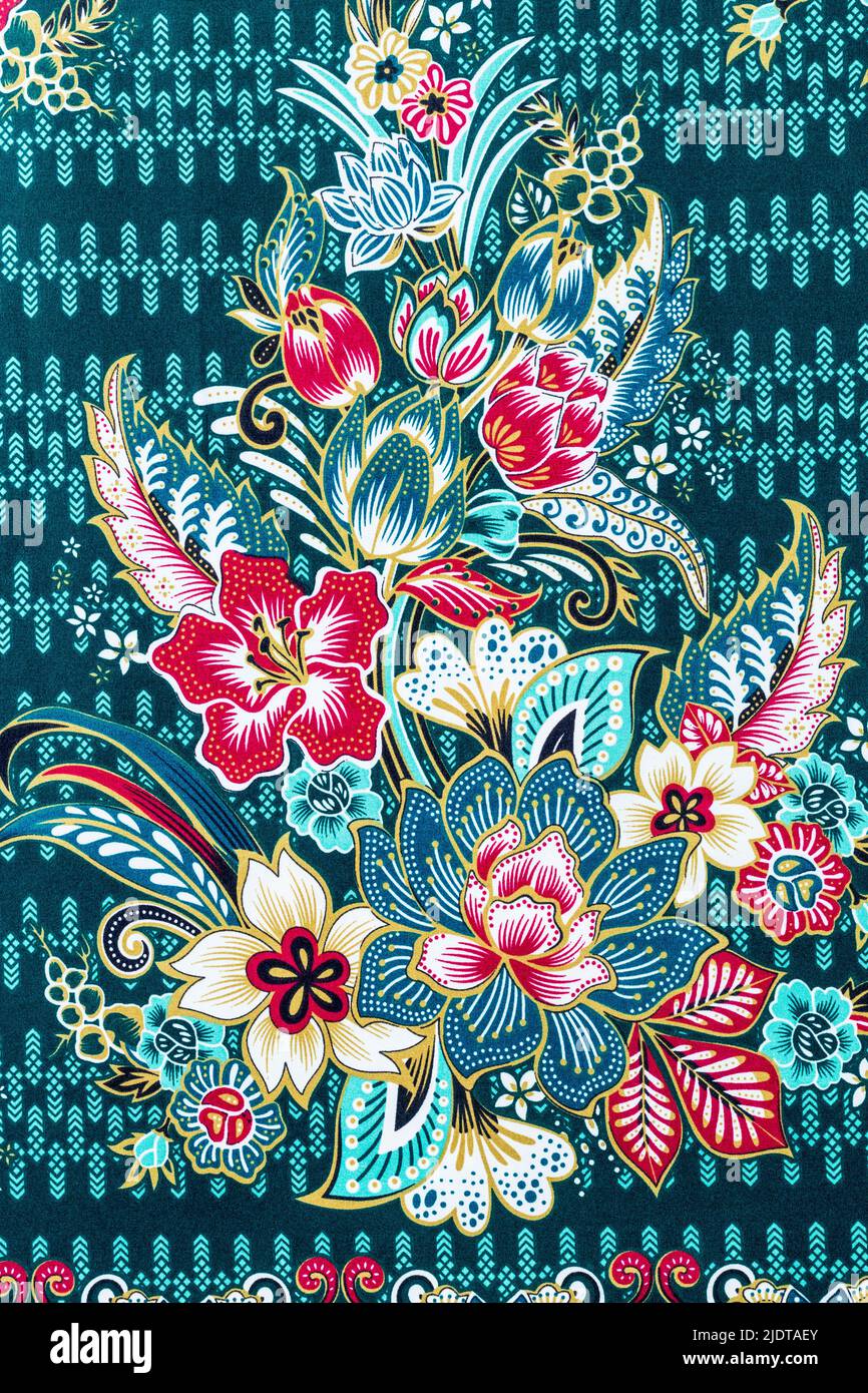 The Batik sarong pattern background in Thailand, traditional batik ...