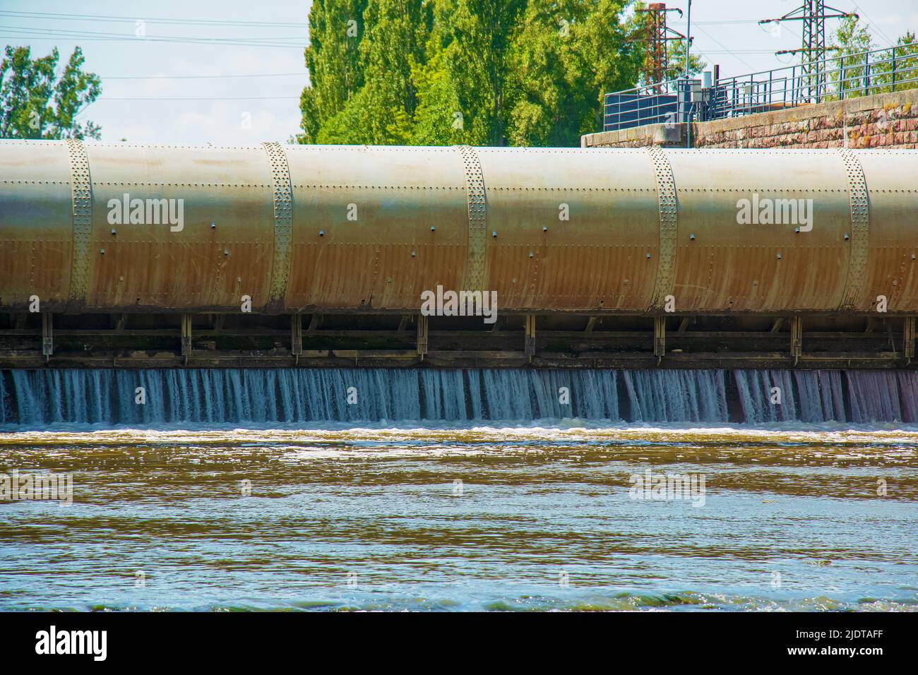 A small hydroelectric power plant in the city of Nitra in Slovakia ...
