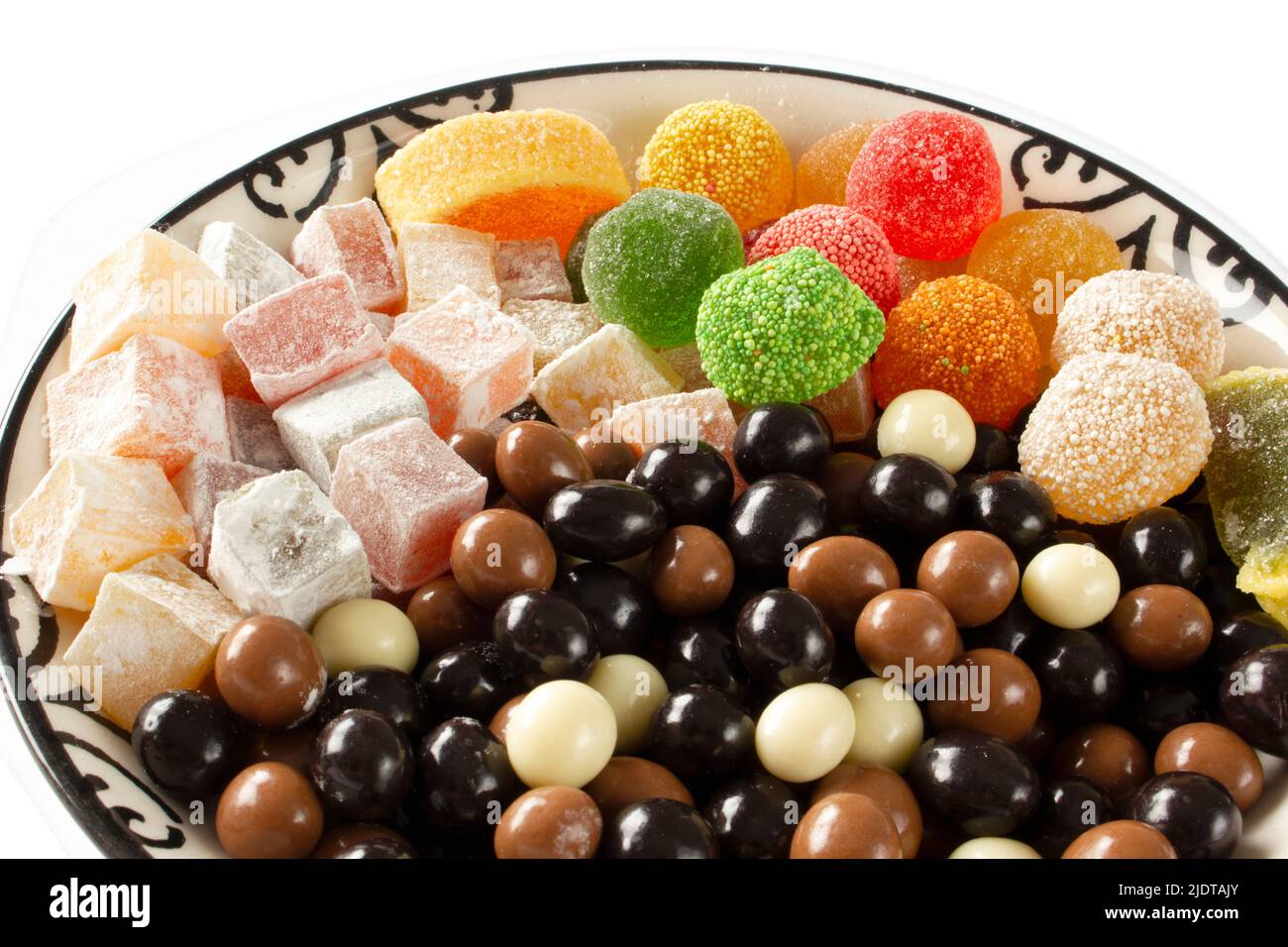 Delicious Turkish delights and chocolate candies Stock Photo - Alamy
