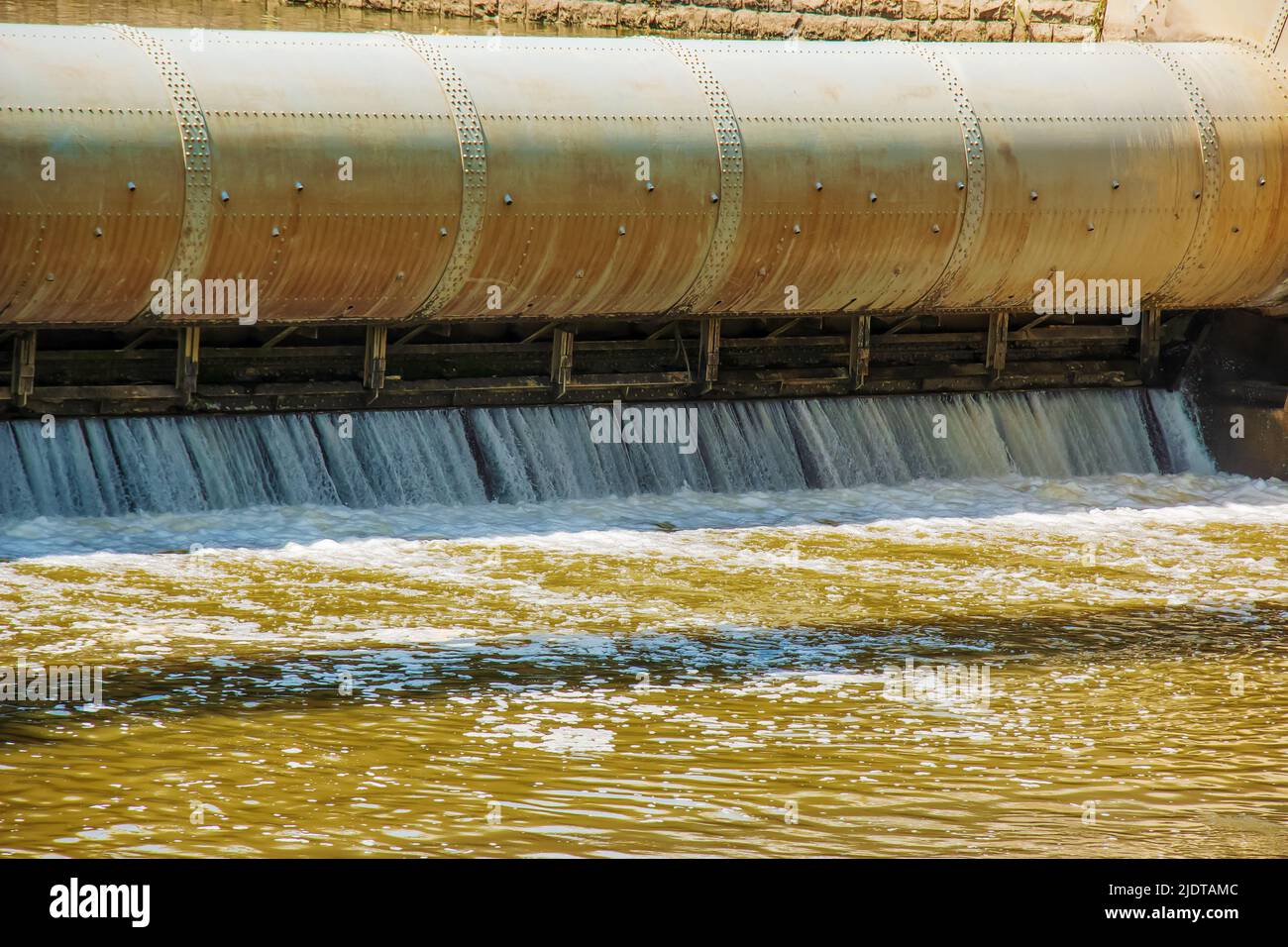 A small hydroelectric power plant in the city of Nitra in Slovakia ...