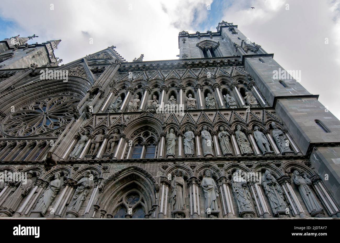 The famous, app. 1000 years old, cathedral Nidarosdomen in Trondheim ...