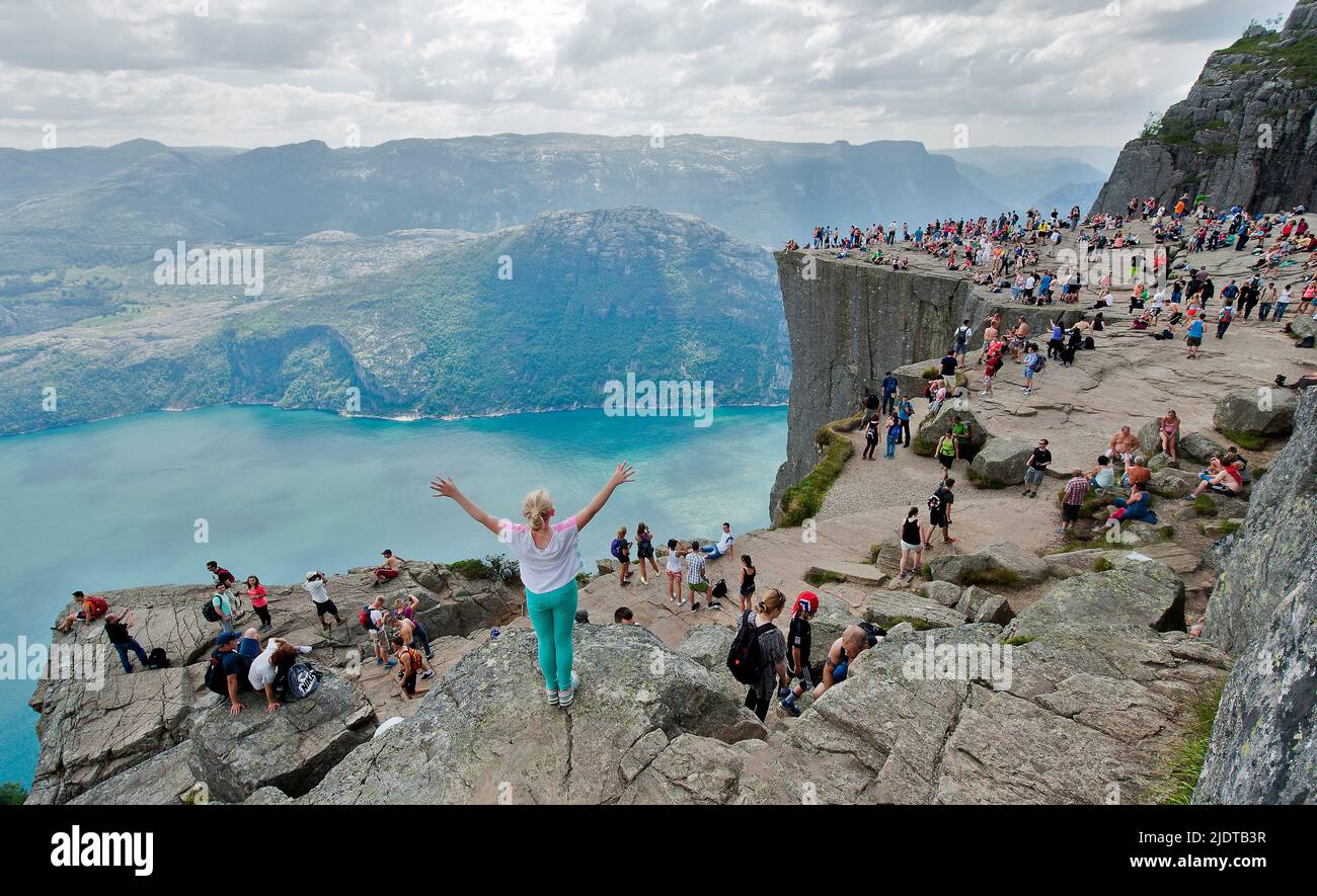 Fjords and the preikestolen cliff hi-res stock photography and images ...