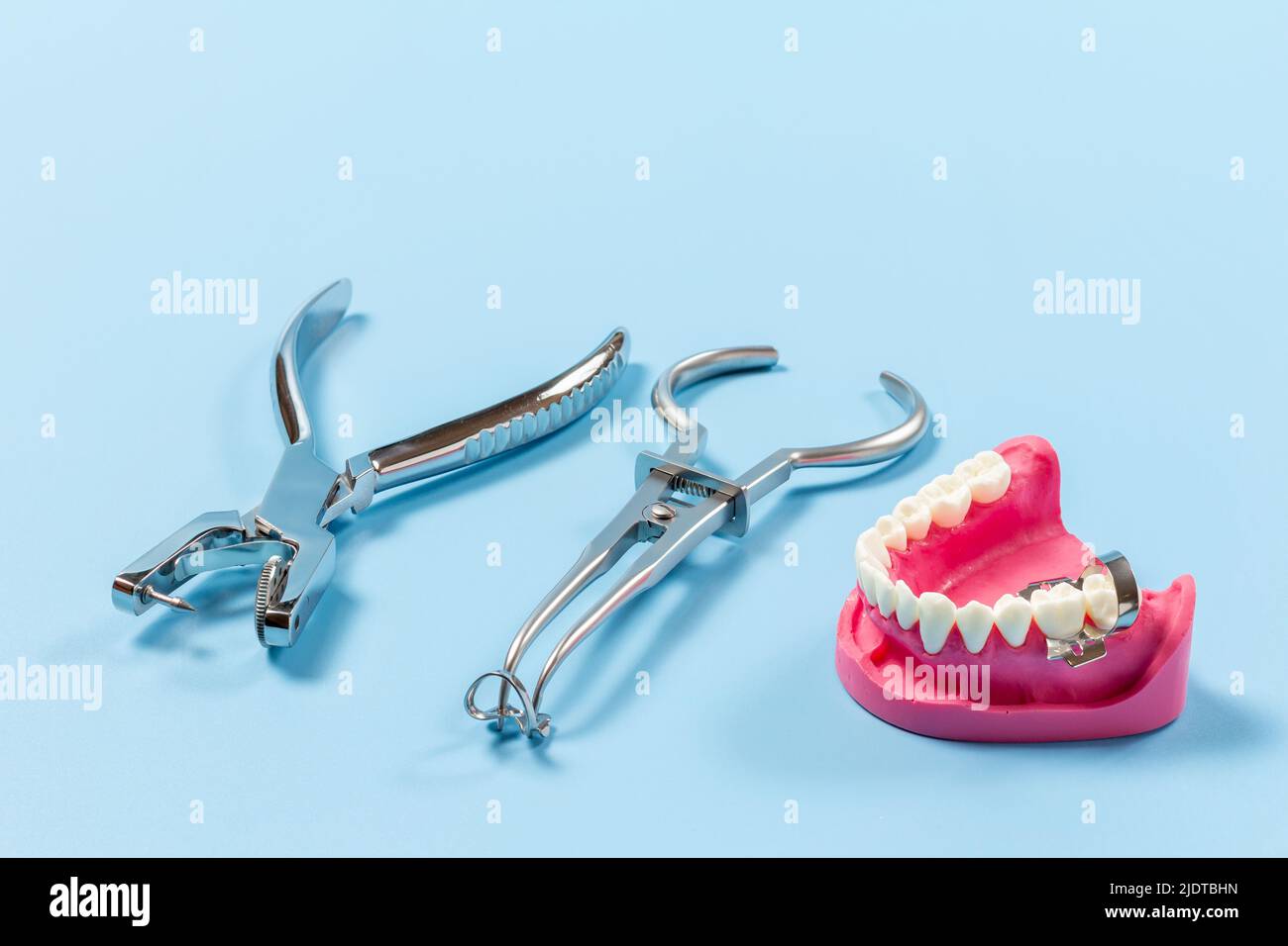 Set of metal dental instruments for teeth dental care Stock Photo - Alamy