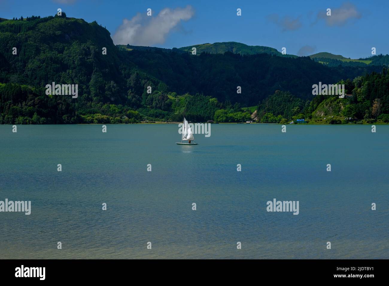 The Furnas Lake - "Lagoa das Furnas" -, landscape, São Miguel Island in ...