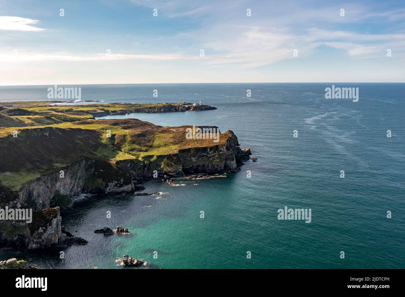 Aerial view of Fanad close to the Great Pollet Sea Arch, Fanad Peninsula, County Donegal ...