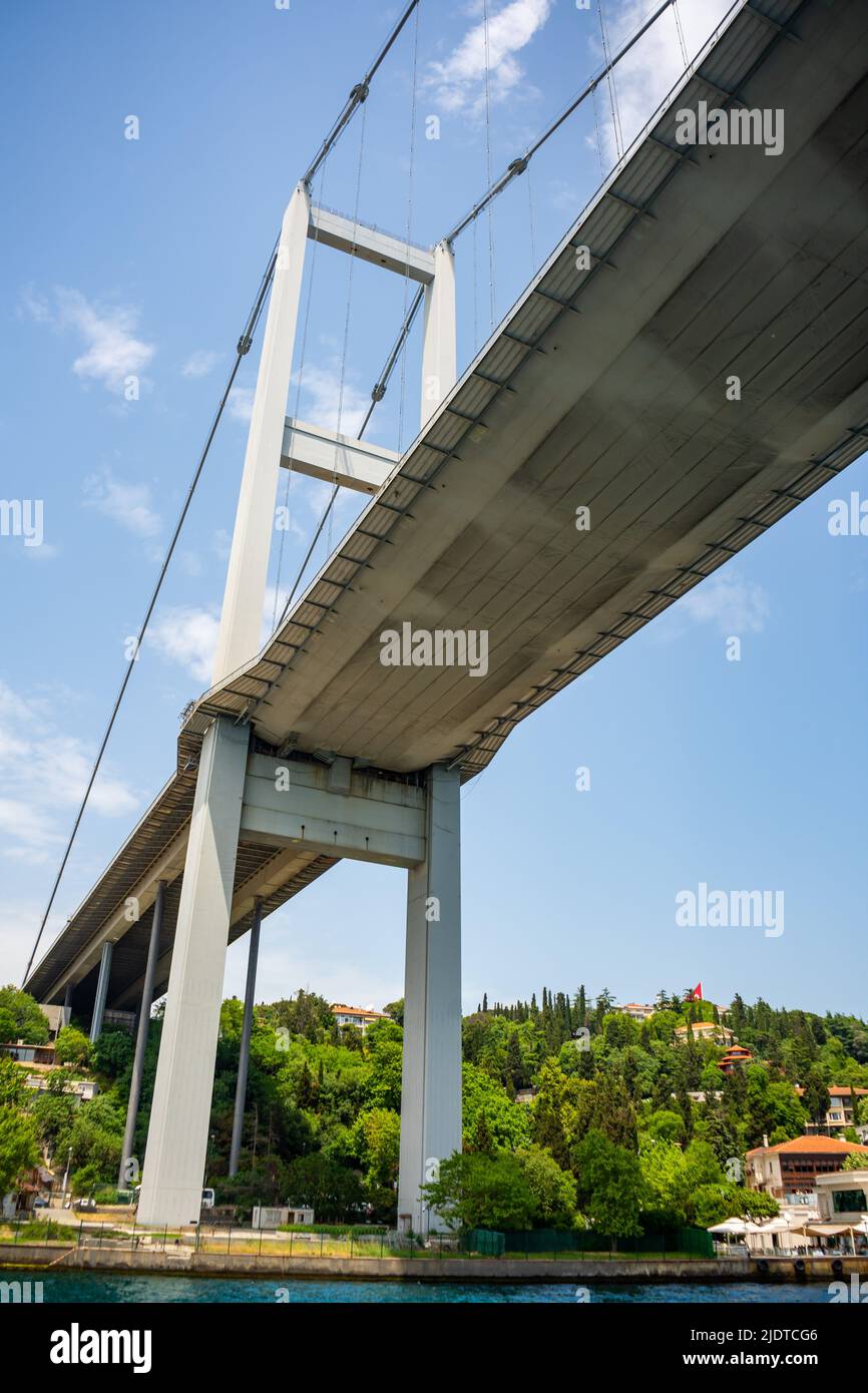 The Bosphorus Bridge and boats in Istanbul, Turkey Stock Photo - Alamy