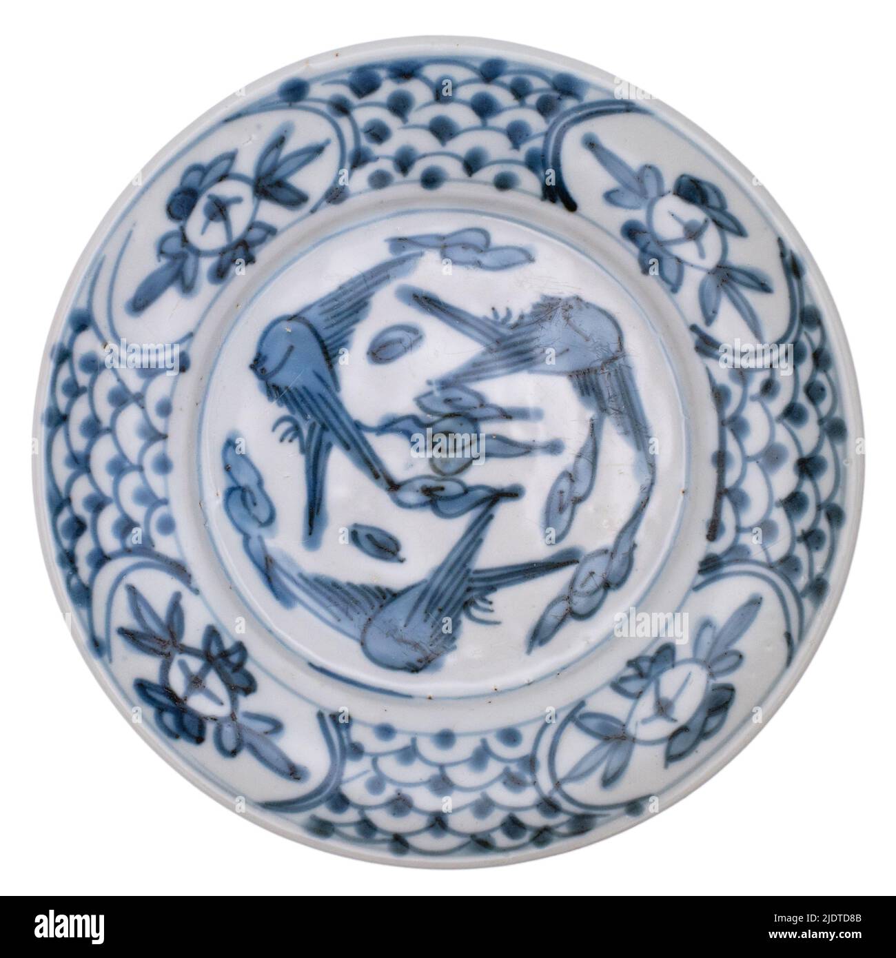 Antique Chinese Swatow Zhangzhou Ware Blue and White Porcelain Dish ...